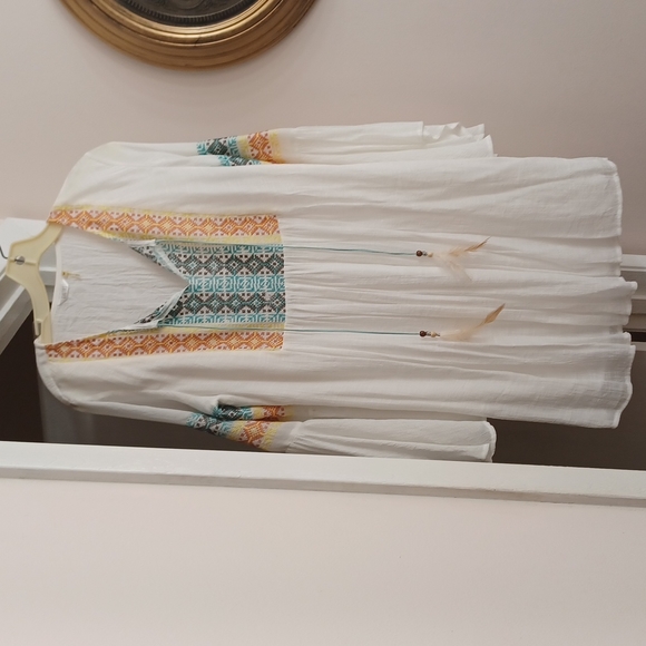 Kaktus | Dresses | White Kaktus Bohemian Dress | Poshmark